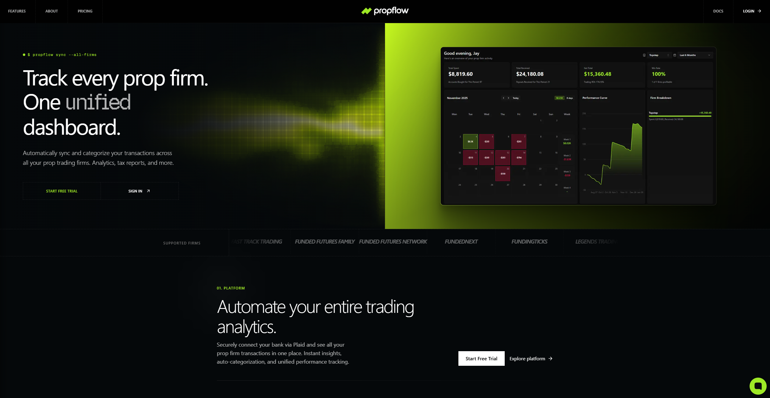PropFlow - Track Every Prop Firm. One Unified Dashboard.